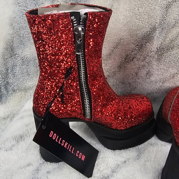 Dolls Kill | Shoes | Dolls Kill Size 5 Trickz N Treatz Red Glitter ...